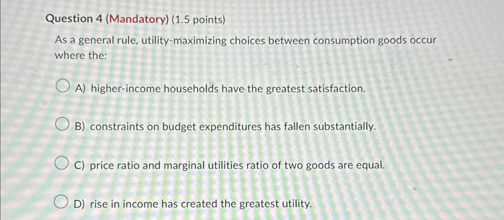 Solved Question 4 (Mandatory) (1.5 ﻿points)As a general | Chegg.com