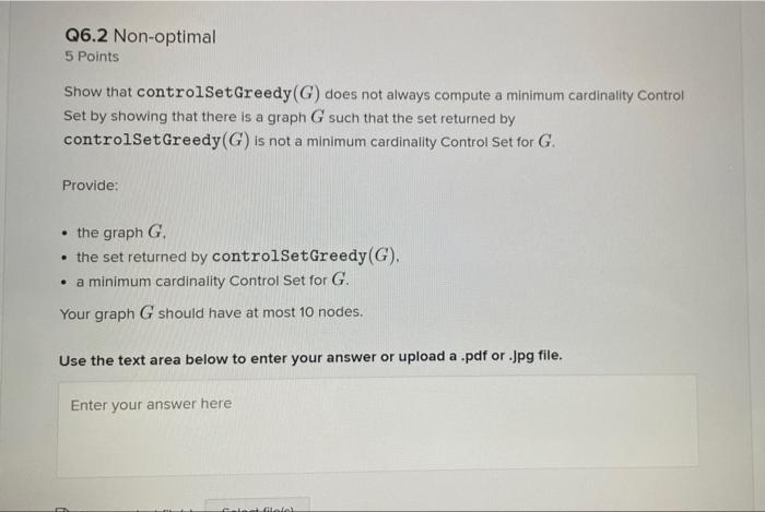 Solved Q6 Approximation: Control Set 20 Points Consider the | Chegg.com