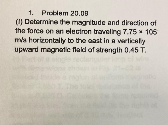 Solved 1 Problem 20 09 1 Determine The Magnitude And