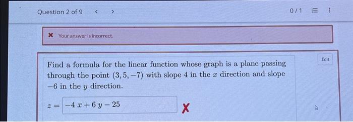 Solved Find a formula for the linear function whose graph is | Chegg.com