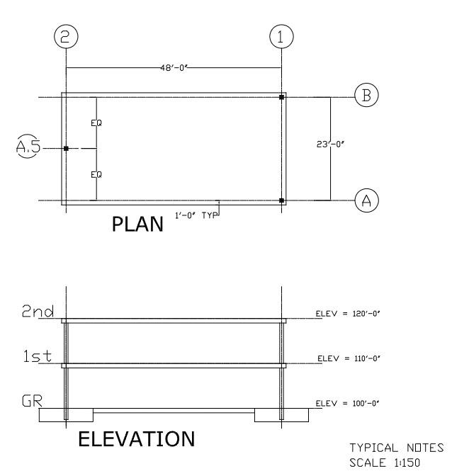 Solved A two-story building is supported by three columns | Chegg.com