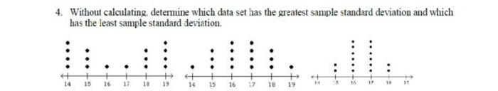 Solved Without calculating. determine which data set has the | Chegg.com