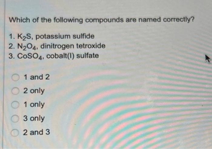 Solved Which of the following compounds are named correctly? | Chegg.com