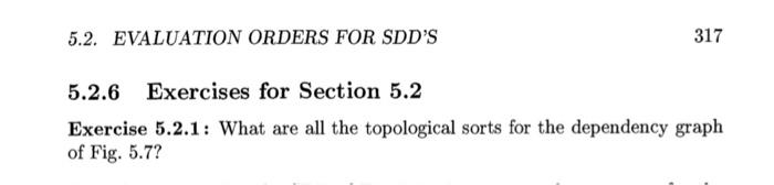 Solved 5.2. EVALUATION ORDERS FOR SDD'S 317 5.2.6 Exercises | Chegg.com