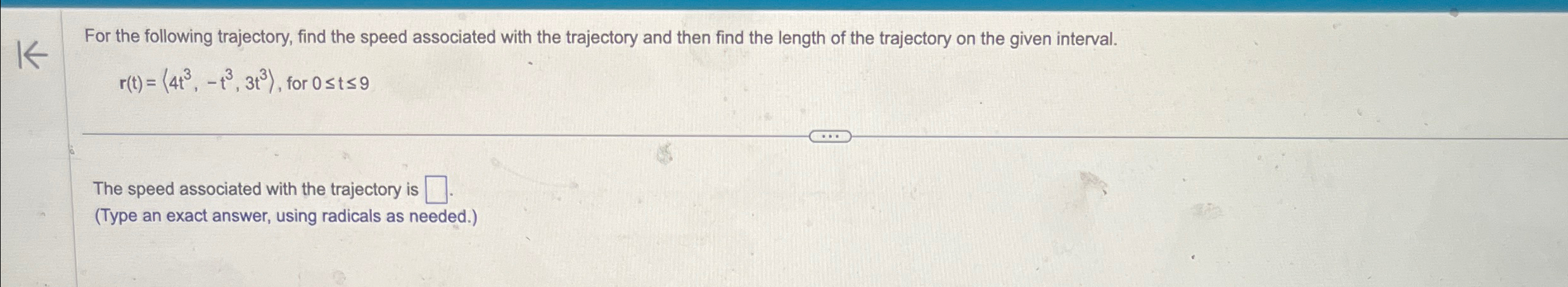 Solved For the following trajectory, find the speed | Chegg.com