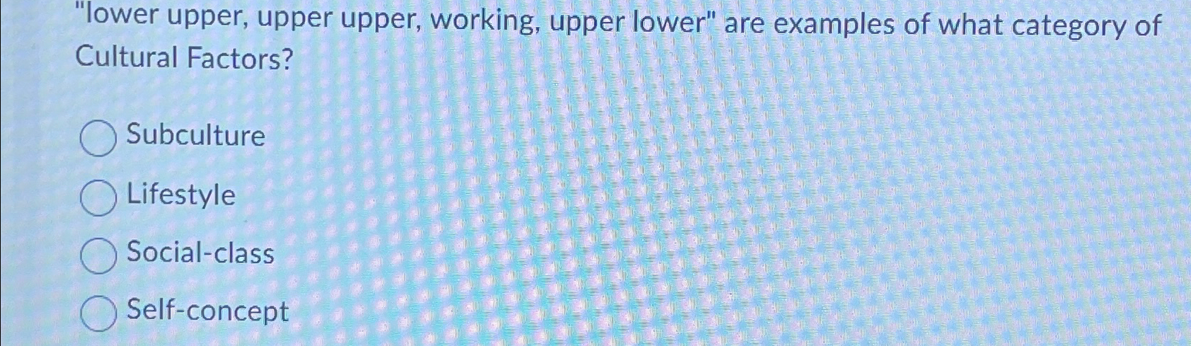 Solved "lower upper, upper upper, working, upper lower" are | Chegg.com
