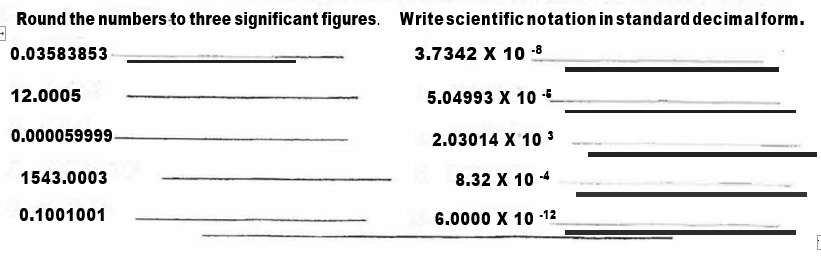 Solved Round the numbers to three significant figures. Write | Chegg.com