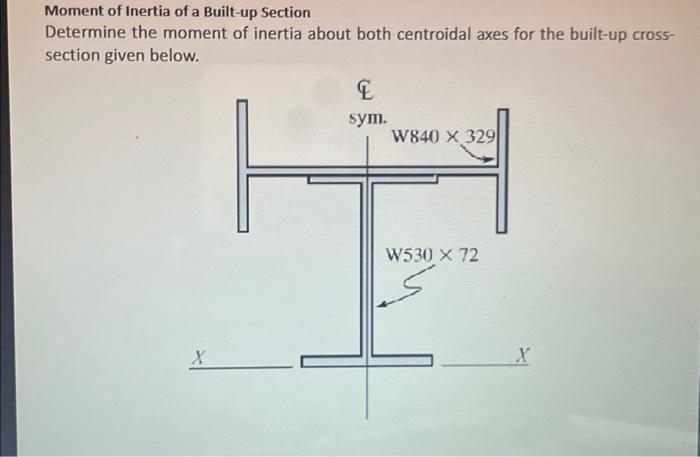 Solved Moment of Inertia of a Built-up Section Determine the | Chegg.com