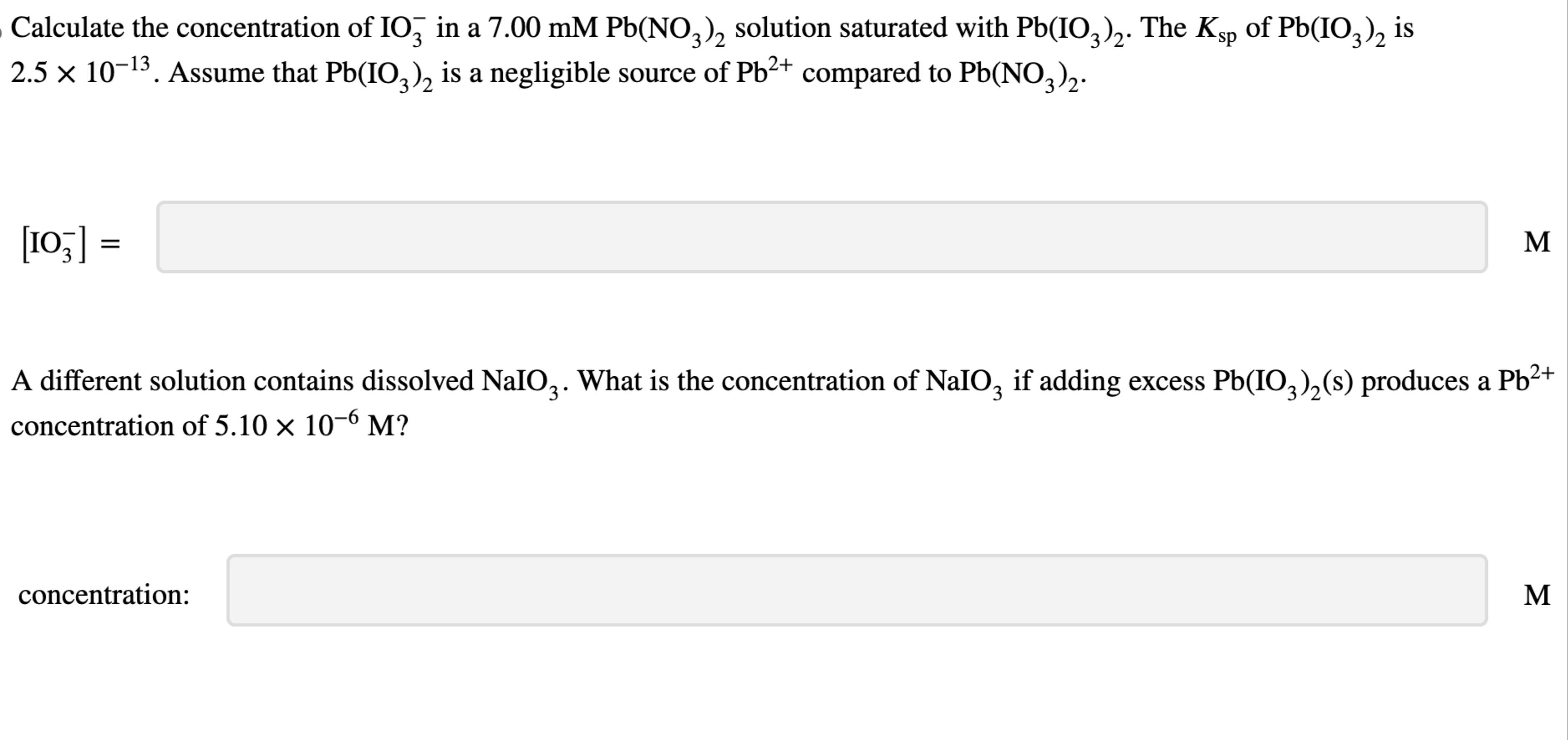 Solved Calculate the concentration of IO3-in a | Chegg.com