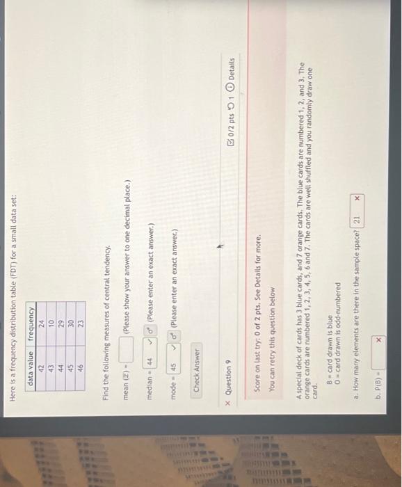 Solved Question 8 Here is a frequency distribution table | Chegg.com