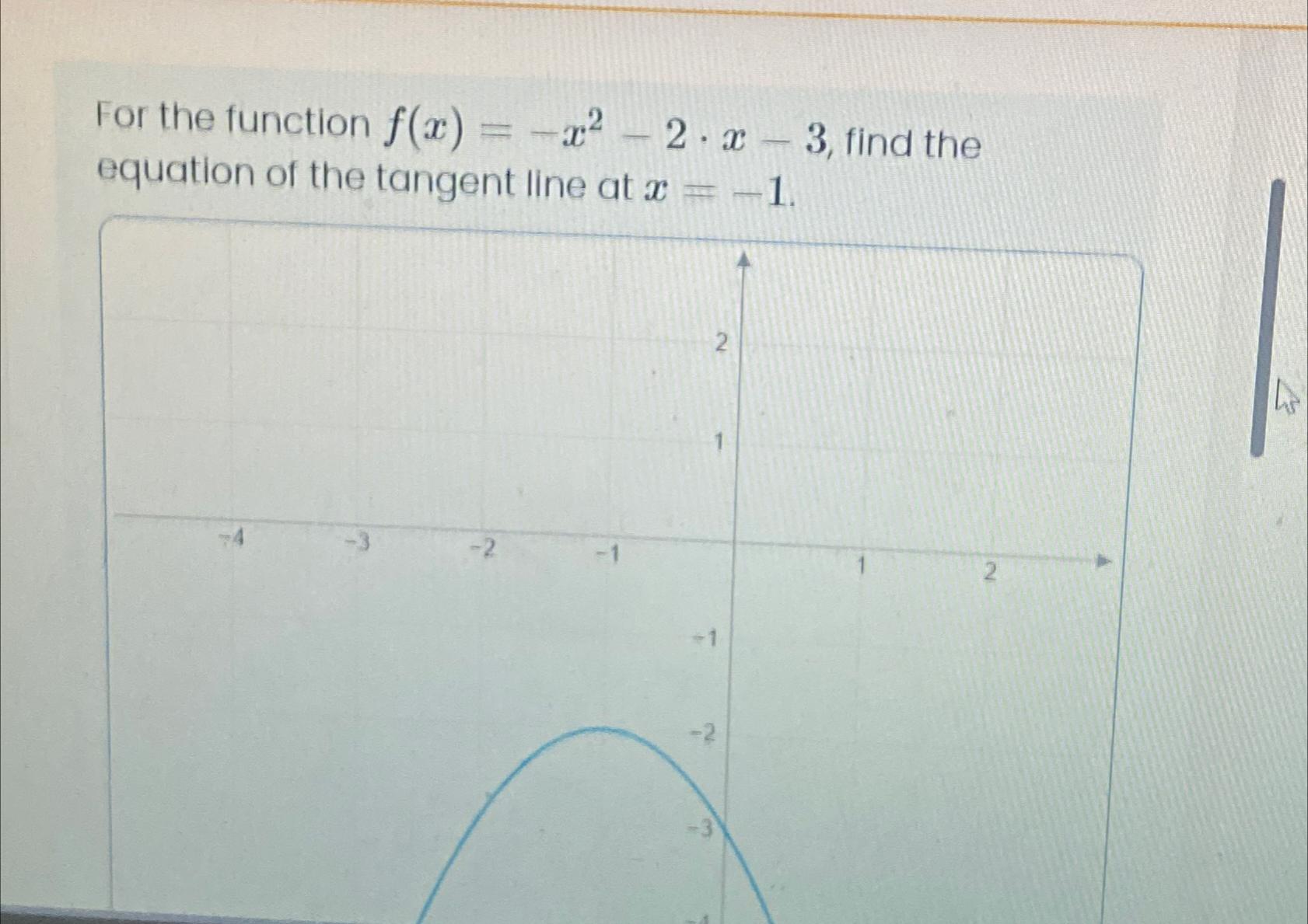Solved For the function f(x)=-x2-2*x-3, ﻿find the equation | Chegg.com