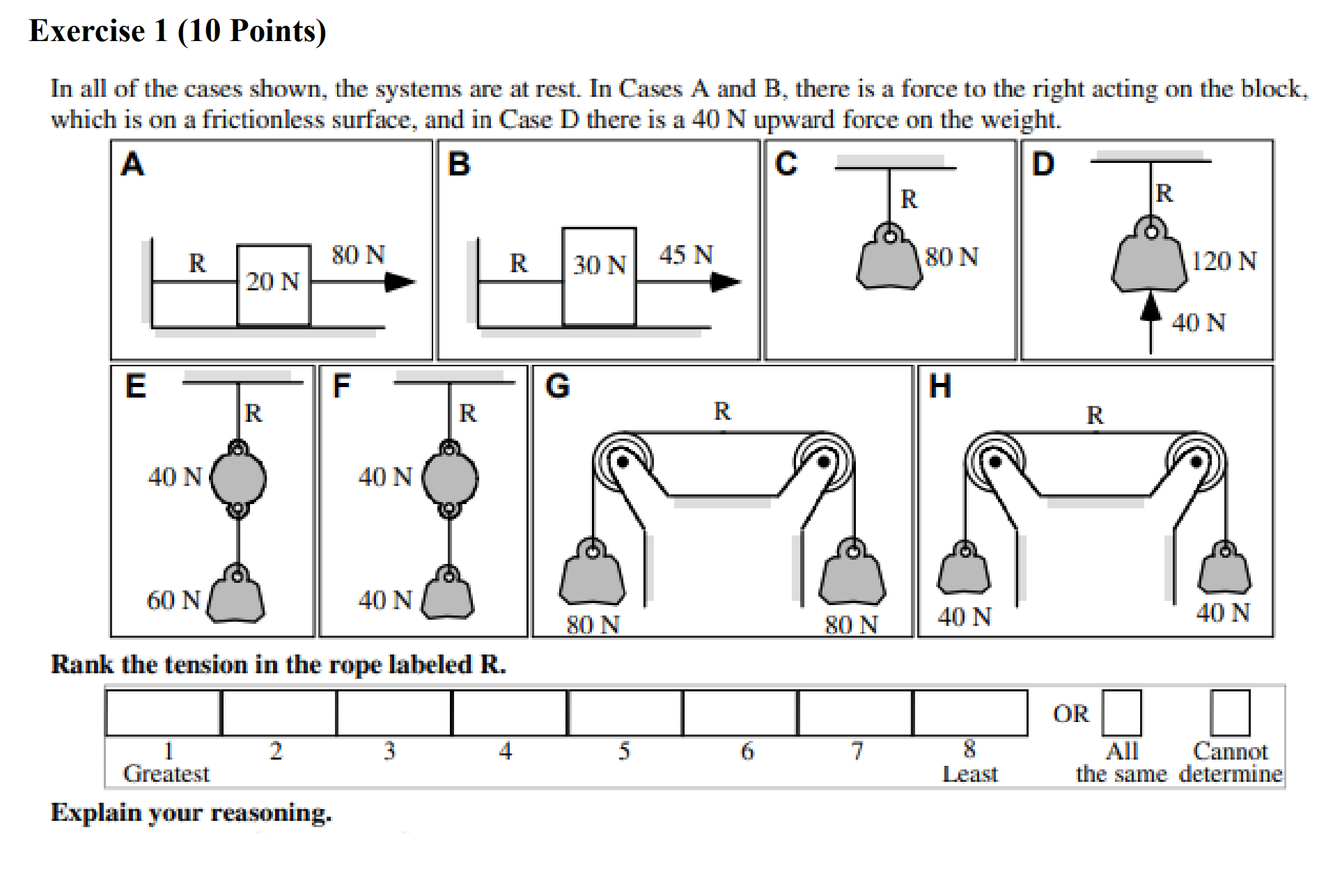 Solved Exercise 1 (10 ﻿Points)In all of the cases shown, the | Chegg.com