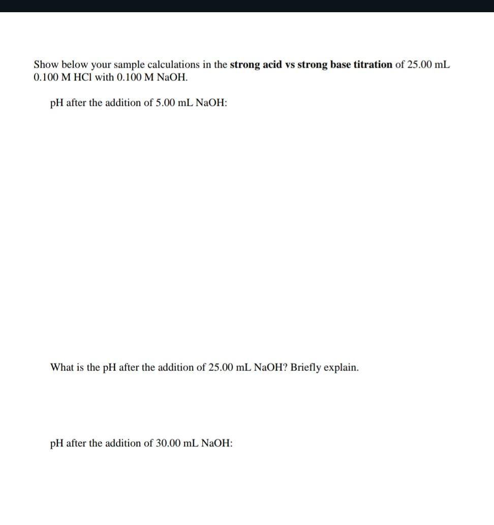 Solved 1. Consider the titration of 25.00 mL of a 0.100M | Chegg.com