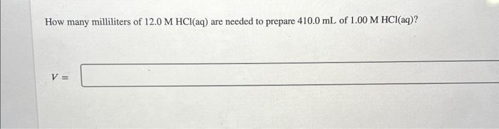 Solved How many milliliters of 12.0MHCl(aq) are needed to | Chegg.com