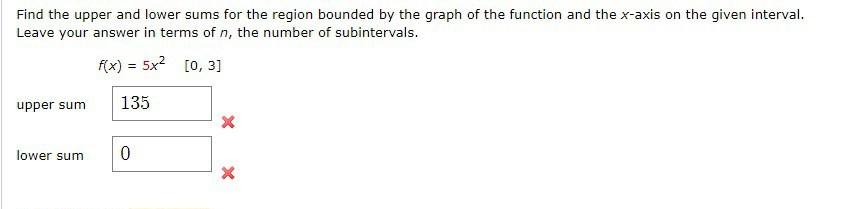 Solved Find the upper and lower sums for the region bounded | Chegg.com