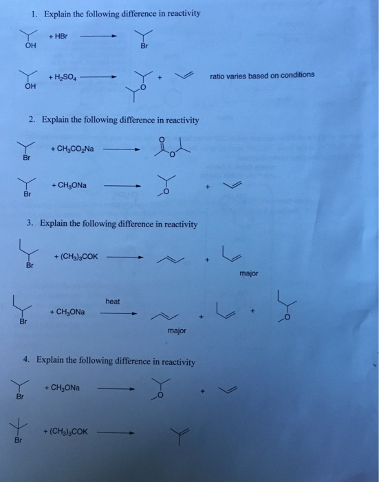 Solved 1. Explain the following difference in reactivity Om | Chegg.com