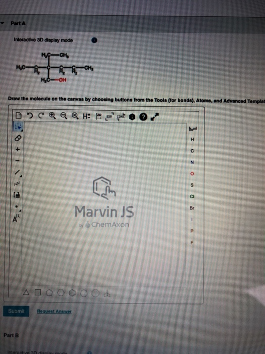 Solved Part A Interactive 3D display mode HCCH Hc Draw the | Chegg.com