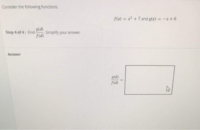 Solved Consider the following functions. f(x) = x2 + 7 and | Chegg.com