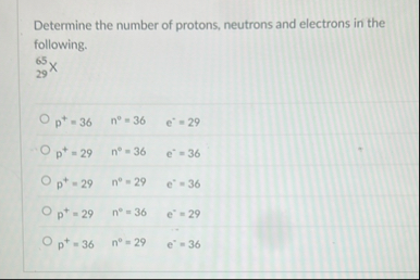 Solved Determine the number of protons, neutrons and | Chegg.com