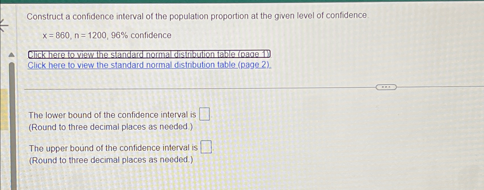 Solved Construct a confidence interval of the population | Chegg.com