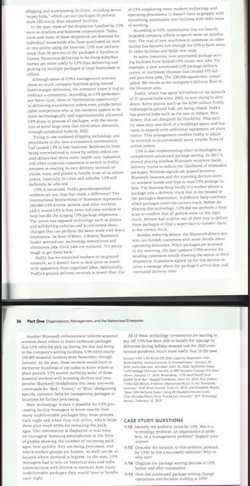 Solved New Technology at UPS Clashes with Outdated Ways of | Chegg.com