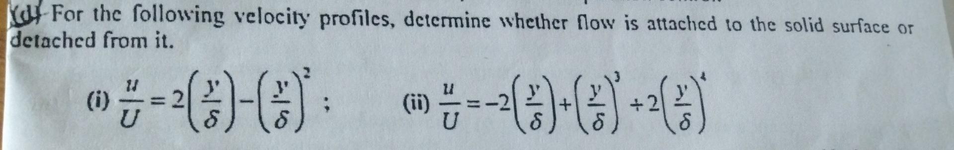 Solved (d) For the following velocity profiles, determine | Chegg.com