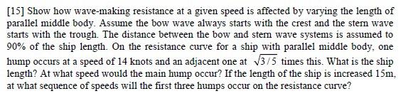 [15] Show how wave-making resistance at a given speed | Chegg.com