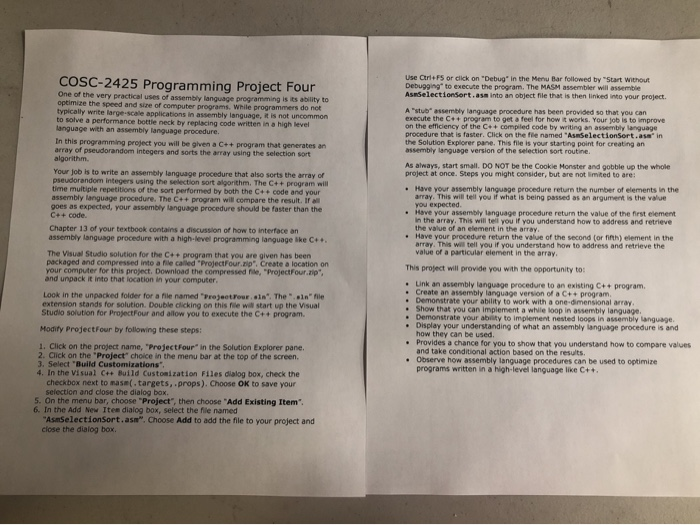 Solved COSC-2425 Programming Project Four One of the very | Chegg.com