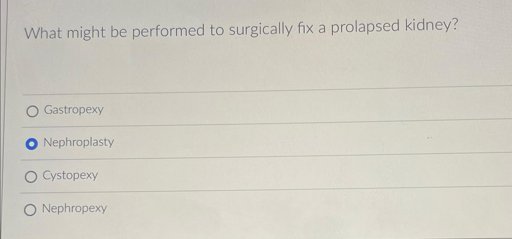 Solved What might be performed to surgically fix a prolapsed | Chegg.com