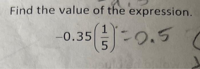 Solved Find the value of the expression. −0.35(51)∘=0.5 | Chegg.com