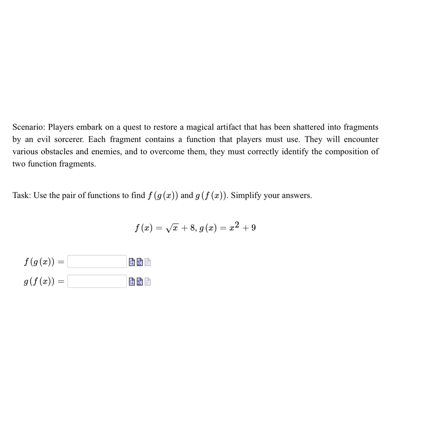 Solved Scenario: Players embark on a quest to restore a | Chegg.com