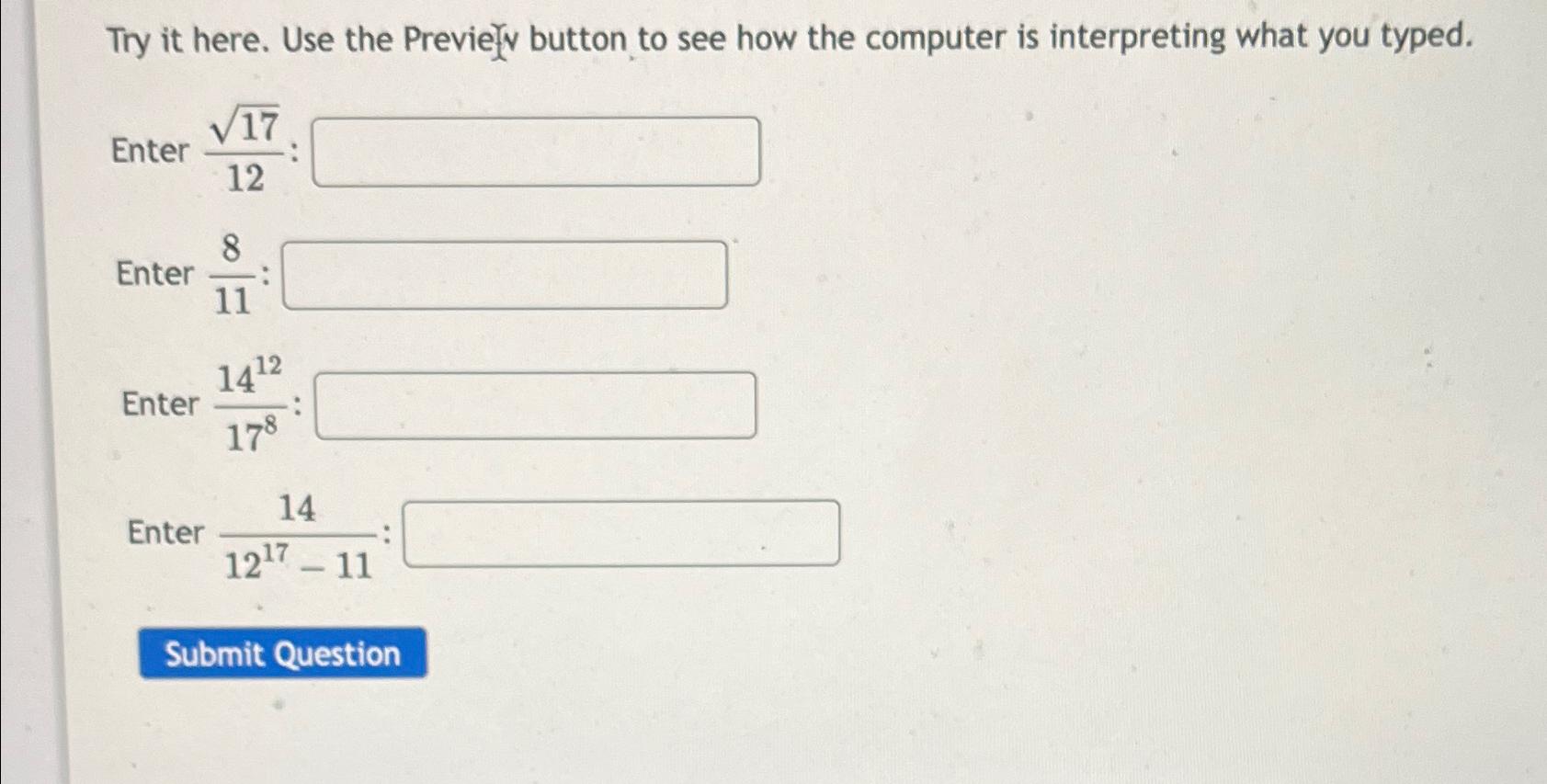 Solved Try it here. Use the Previelv button to see how the | Chegg.com