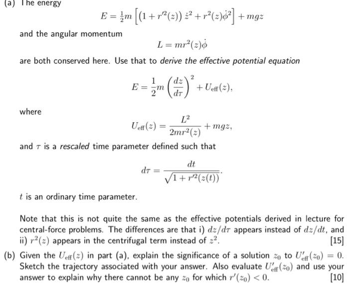 2. A particle with mass m slides without friction on | Chegg.com