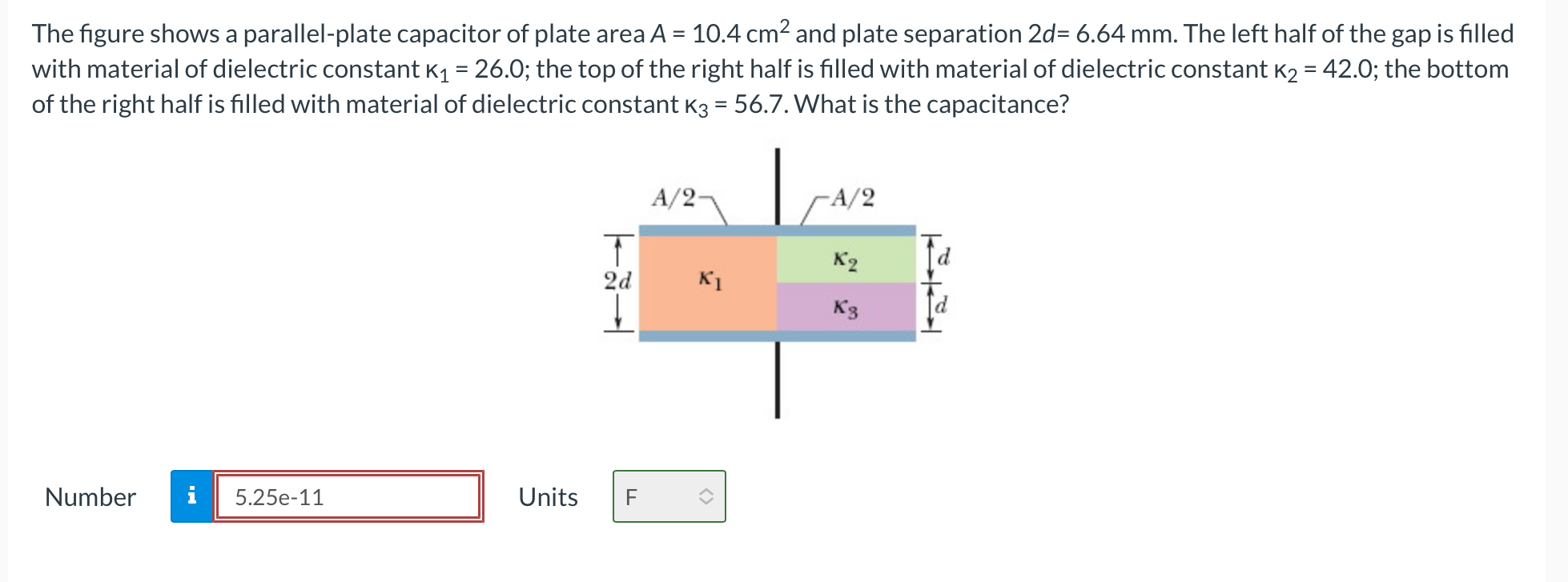 Solved The figure shows a parallel-plate capacitor of plate | Chegg.com