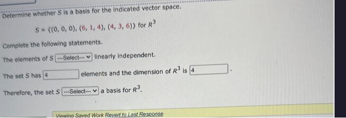 Solved Determine whether S is a basis for the indicated | Chegg.com