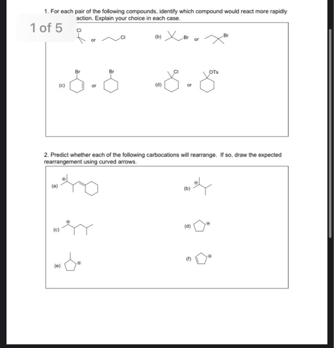 Solved 1. For each pair of the following compounds, identify | Chegg.com