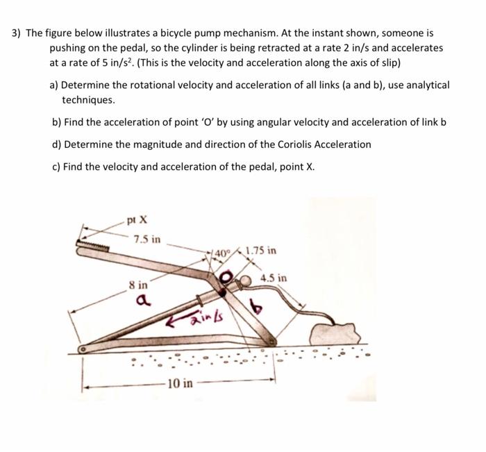 Solved 3) The figure below illustrates a bicycle pump | Chegg.com