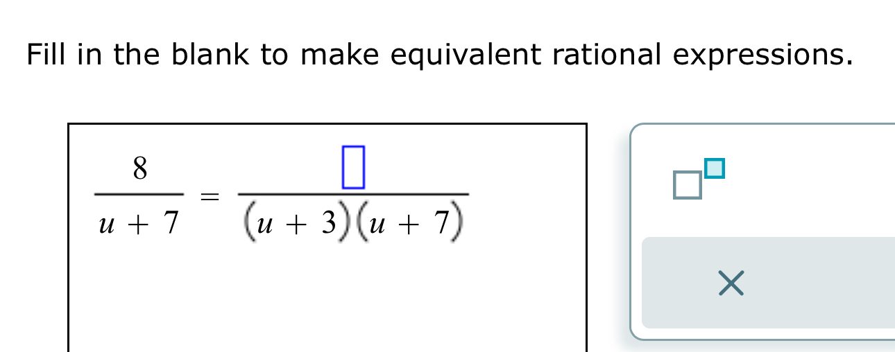 Solved Fill in the blank to make equivalent rational | Chegg.com