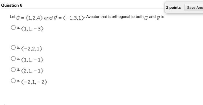Solved Let u= 1,2,4 and v= −1,3,1 . Avector thai is | Chegg.com
