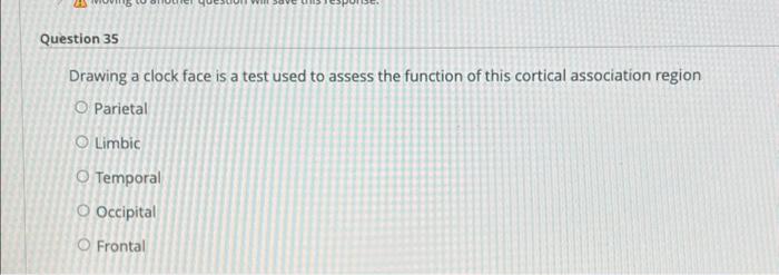 Solved Question 35 Drawing a clock face is a test used to | Chegg.com