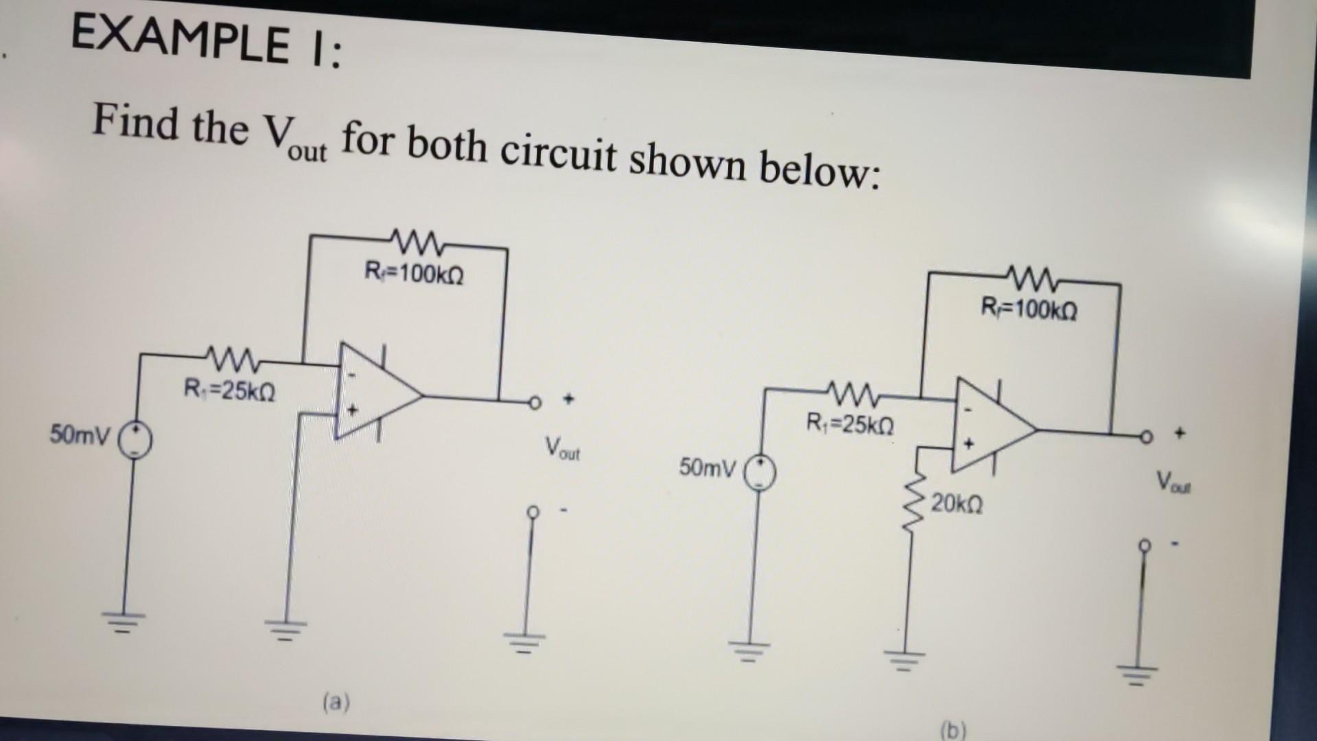 Solved Find the Vout for both circuit shown below: (a) | Chegg.com