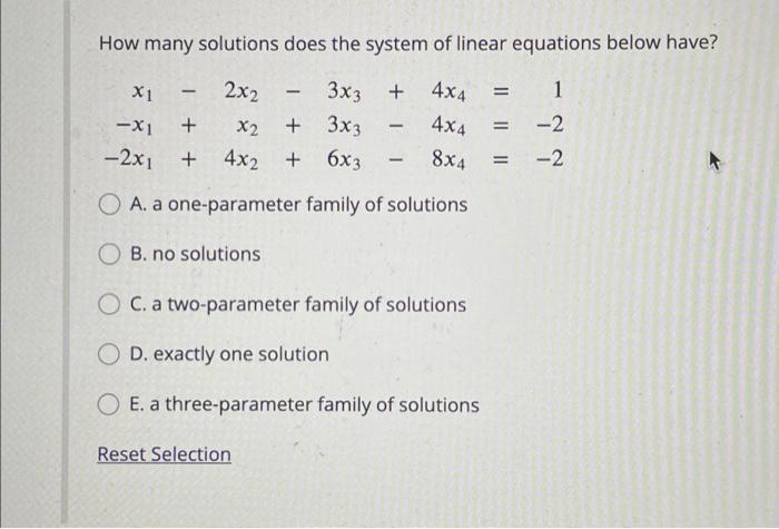 Solved How many solutions does the system of linear | Chegg.com