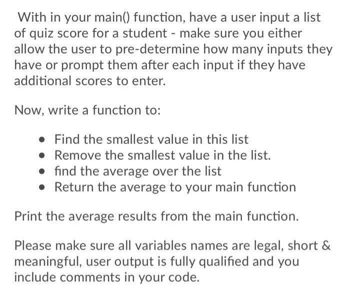 Solved With in your main() function, have a user input a | Chegg.com
