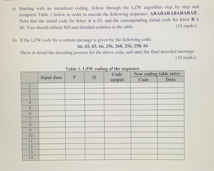 Solved a) Starting with an initialized coding, follow | Chegg.com