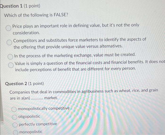 Solved Which of the following is FALSE? Price plays an | Chegg.com