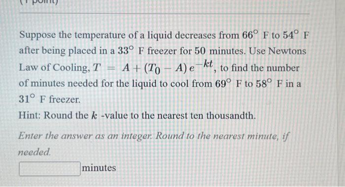 Solved Suppose the temperature of a liquid decreases from | Chegg.com