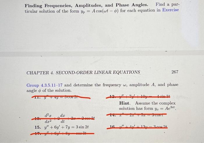 Solved Finding Frequencies, Amplitudes, and Phase Angles. | Chegg.com