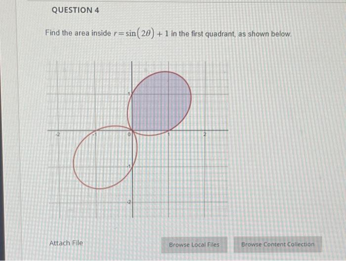 Solved Find the area inside r=sin(2θ)+1 in the first | Chegg.com