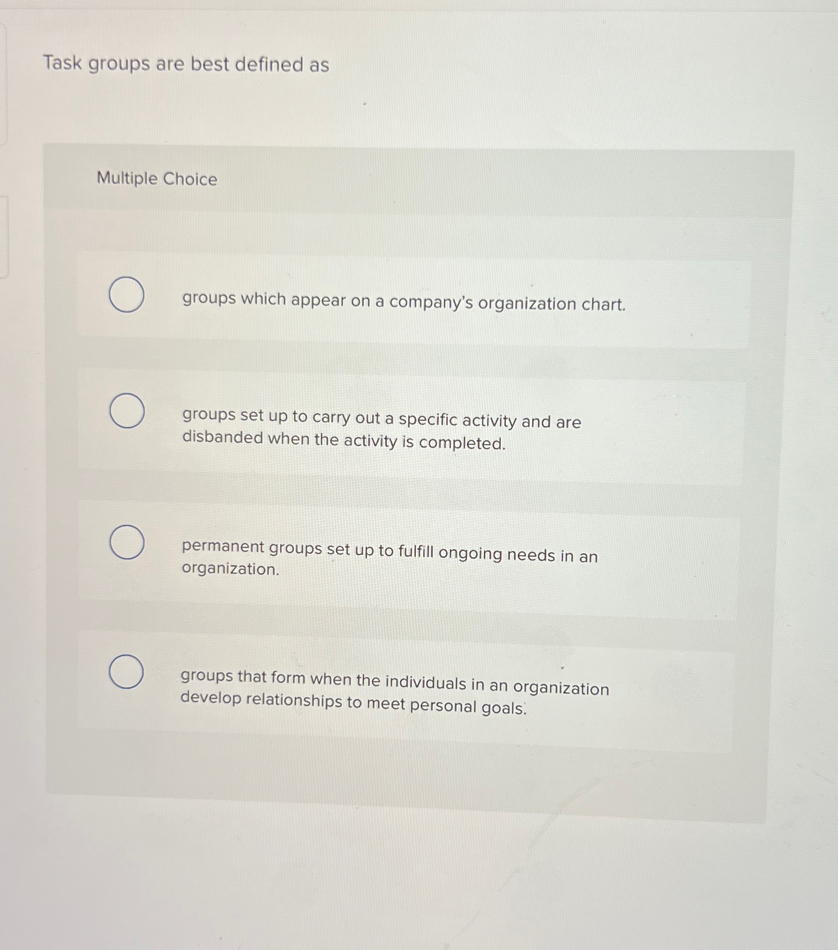 Solved Task groups are best defined asMultiple Choicegroups | Chegg.com