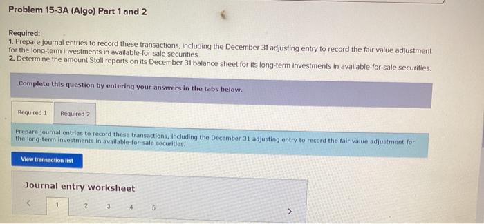 Solved Required information Problem 15-3A (Algo) Debt | Chegg.com